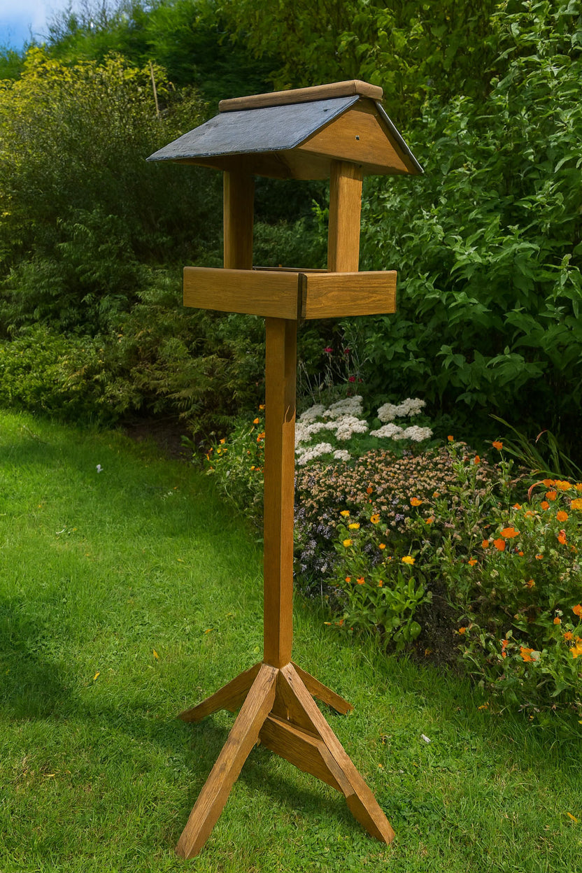 Wooden Bird Tables - Real Slate Roof British Garden Feeders – Ruddings Wood